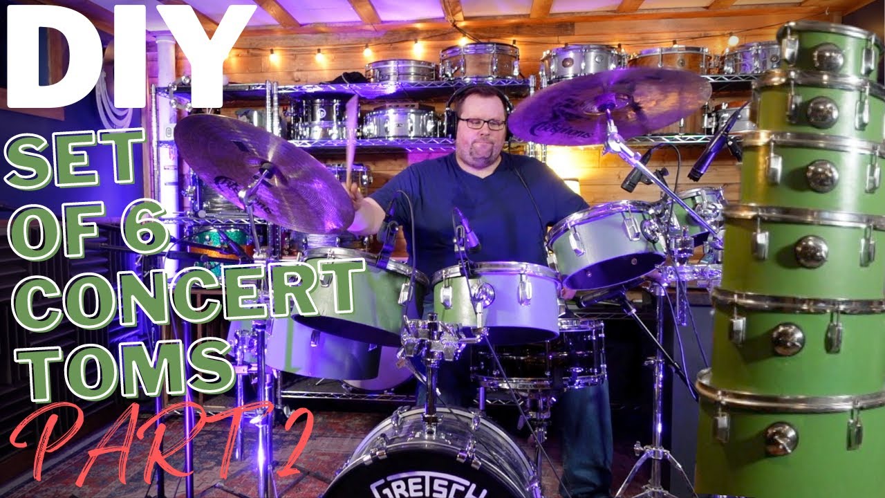 Building Set of 6 Concert Toms (Part 2) // DIY Drum Building - YouTube