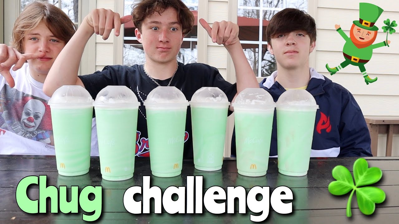 SHAMROCK SHAKE CHUG CHALLENGE ☘️ - YouTube