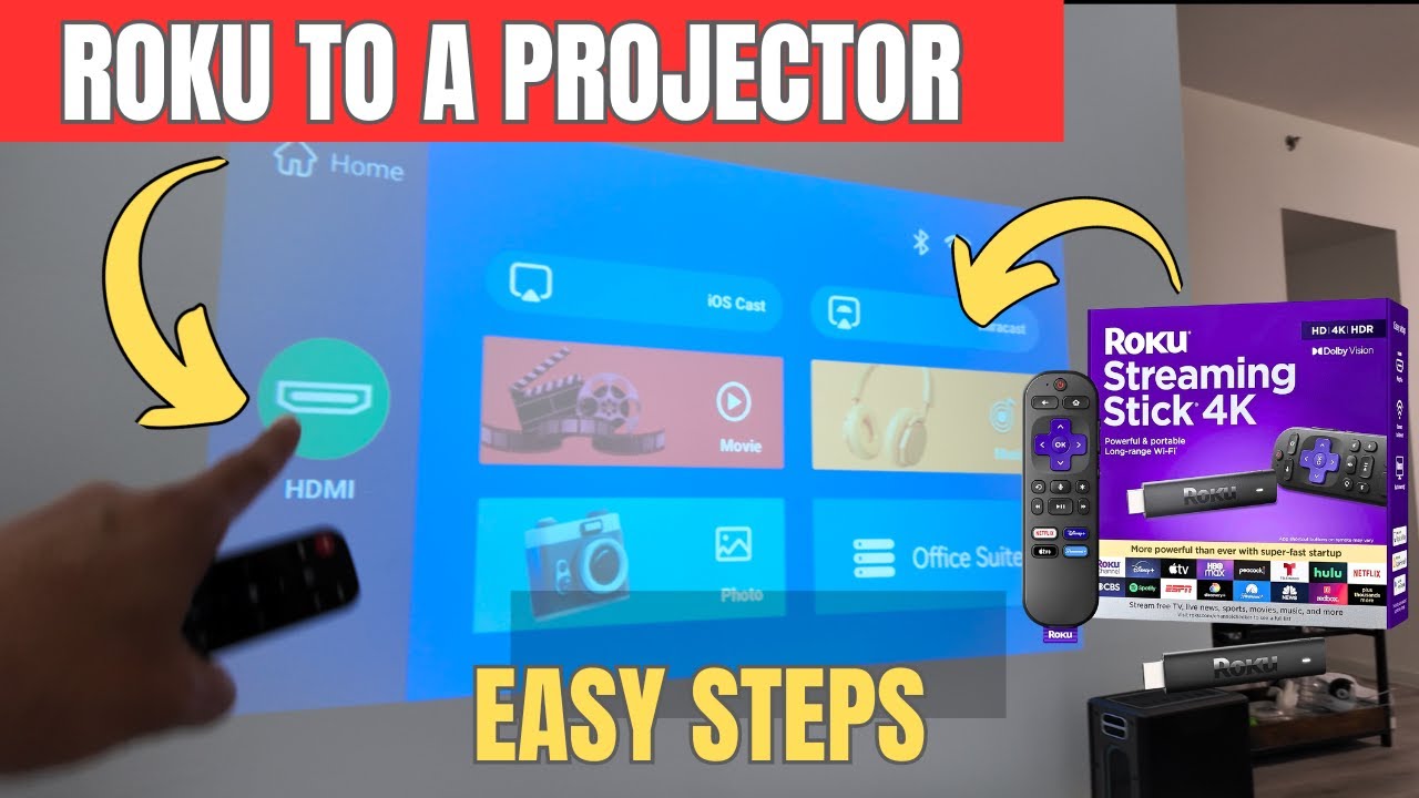 How to connect projector to Roku - YouTube