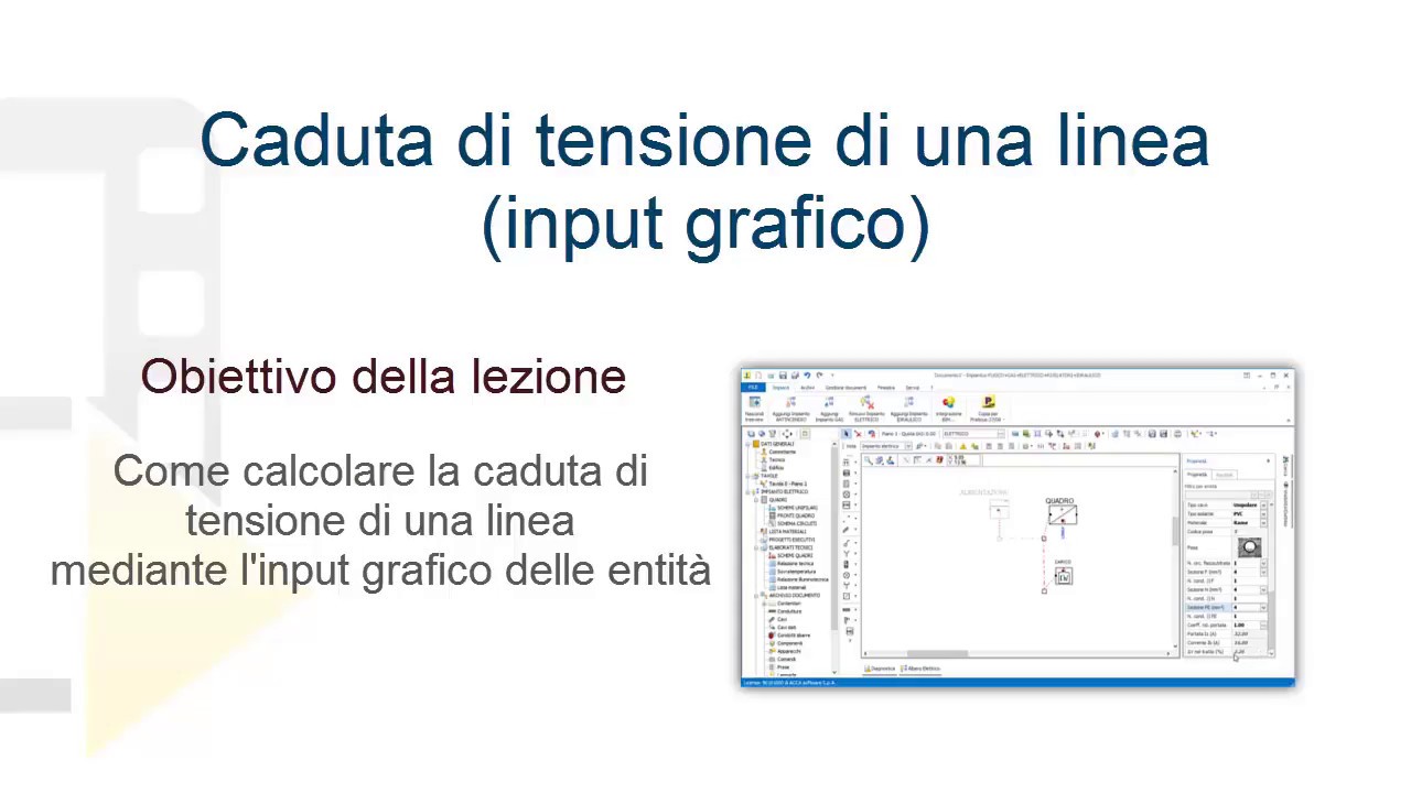 Tutorial Impiantus - Caduta di tensione di una linea (input grafico ...