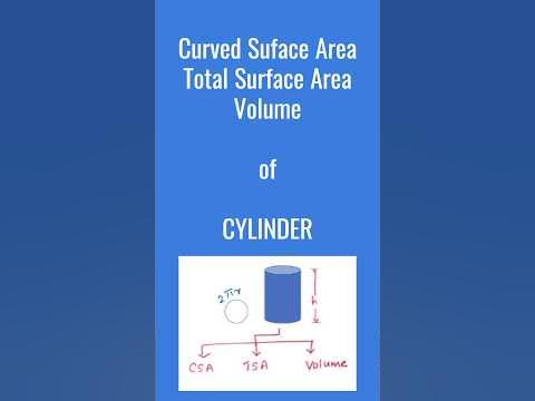 Find the CSA, TSA & Volume of Cylinder ||#mathstricks #cylinder # ...