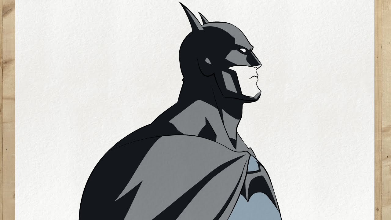 How to draw BATMAN (Dark Knight) step by step, easy - YouTube