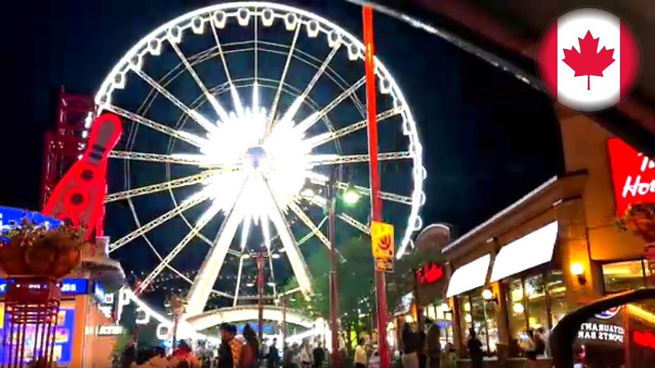 Niagara Falls at Night, Sky Wheel and Speed Raceway at Clifton Hill ...