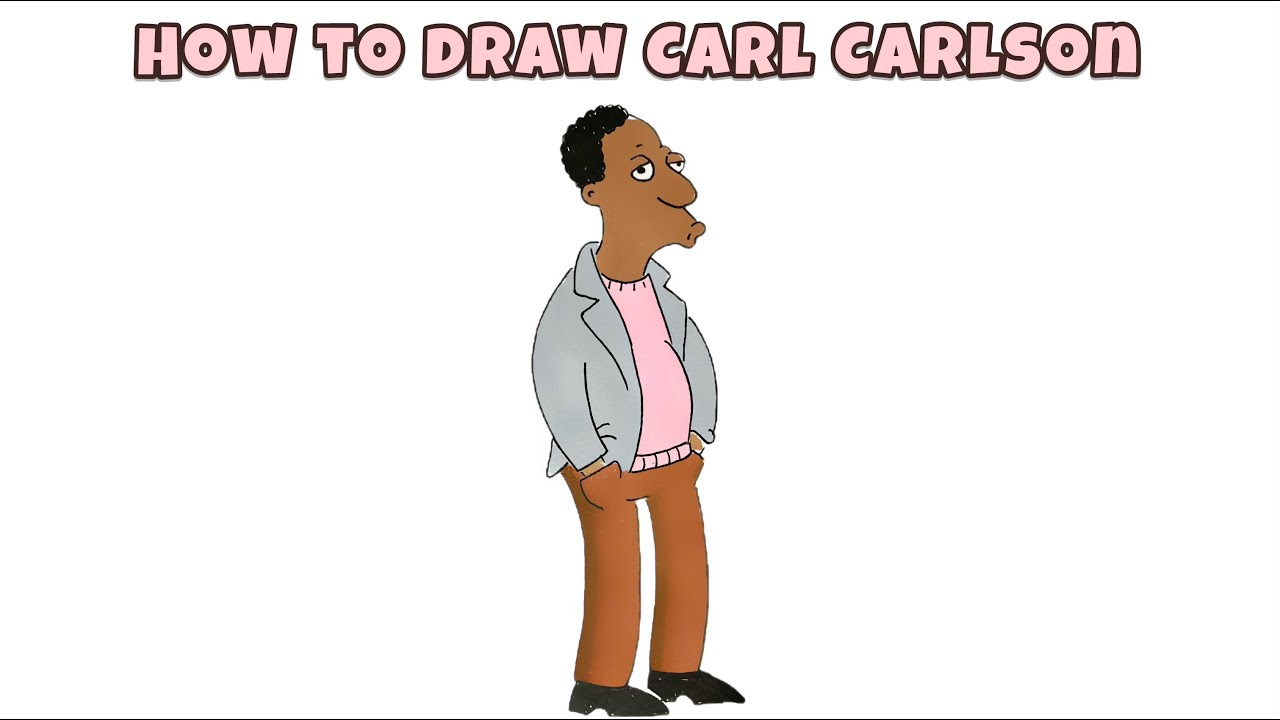 How to Draw Taciturn Straight Man Carl Carlson from The Simpsons Easy ...