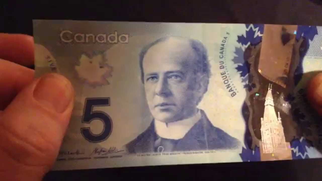 Canadian banknotes, made from plastic paper. - YouTube