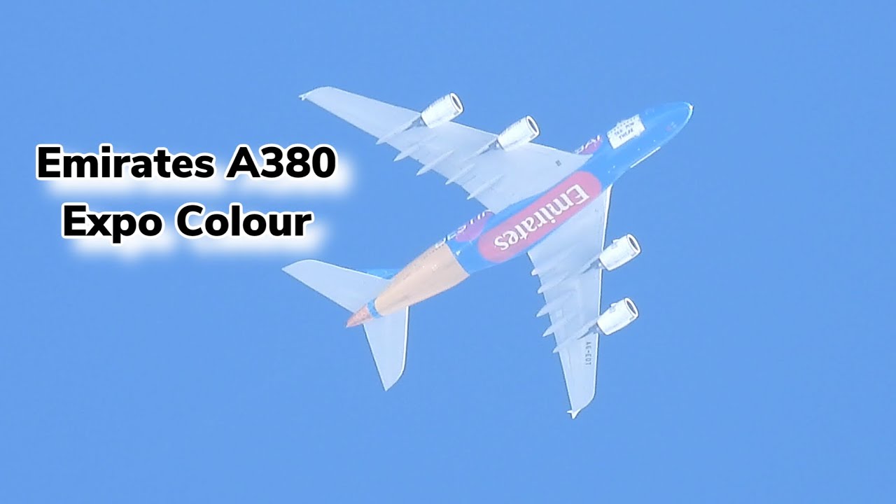 Emirates Airbus A380 Airplane Expo Dubai colour scheme - YouTube