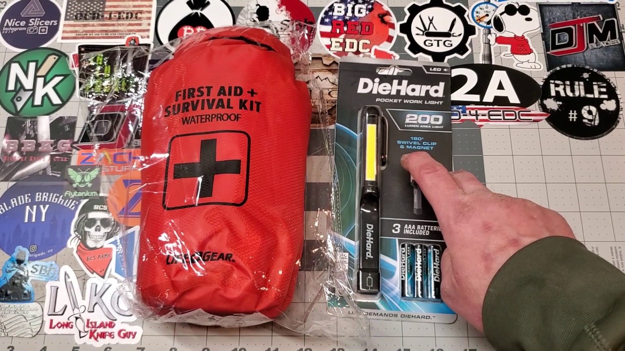 Life Gear 130 piece first aid & survival kit - YouTube