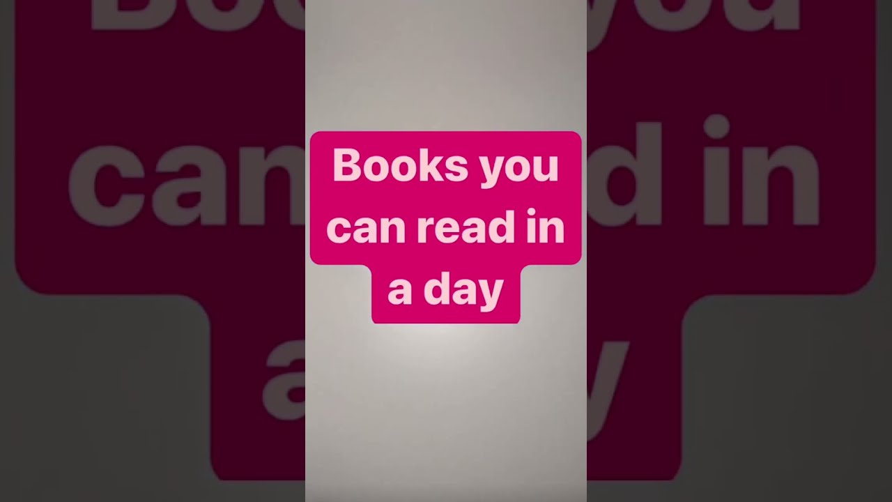 Books You Can Read In A Day YouTube books-you-can-read-in-a-day-youtube