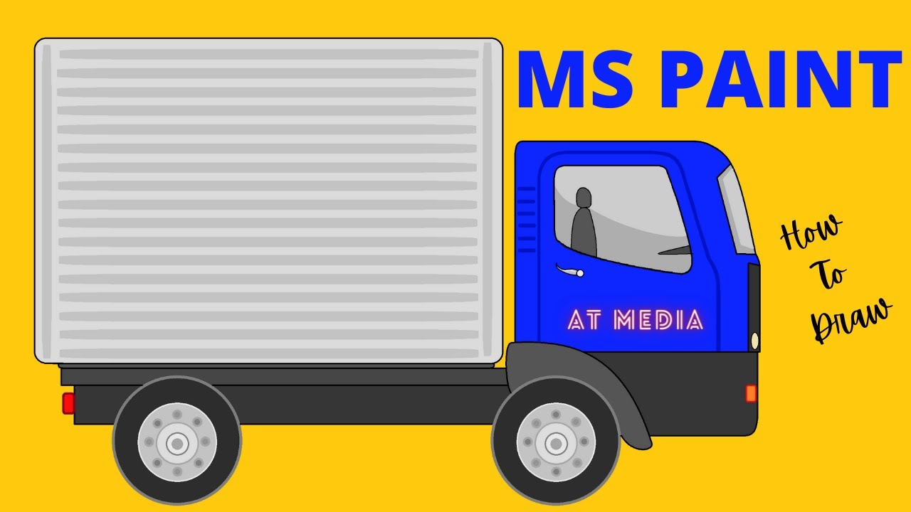 How To Draw Cartoon Truck in Computer using MS Paint - YouTube