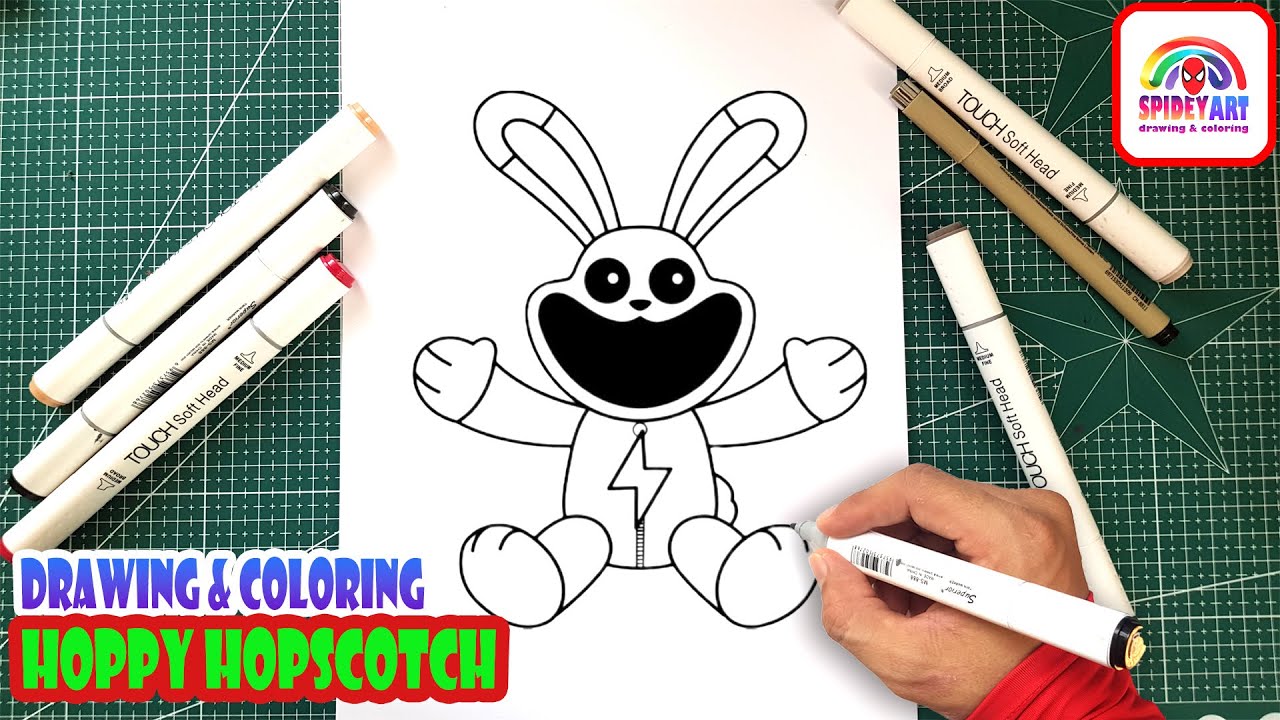 Easy Drawing and Coloring Hoppy Hopscotch - Poppy Playtime - YouTube