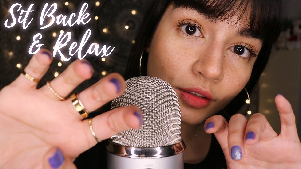 ASMR Repeating 'Sit Back and Relax' (Hand Movements, Scratching ...