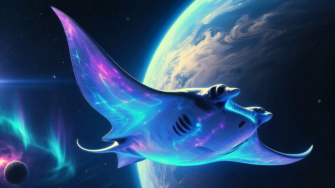 Galactic Manta Ray Over Earth | Chill Cosmic Groove for Relax & Focus ...