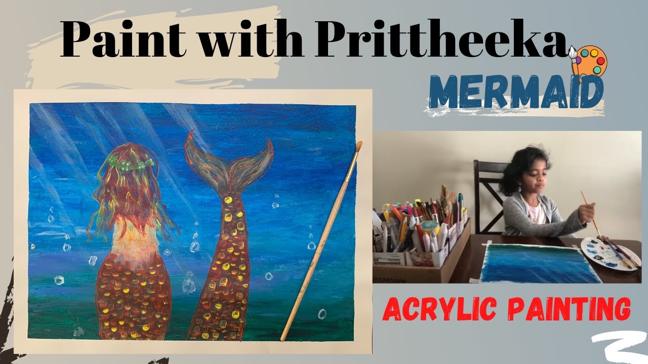 Easy Mermaid Drawing for Kids and Beginners | Artist - 3rd std/grade ...