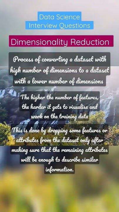 Dimensionality Reduction | Data Science Interview Questions - YouTube