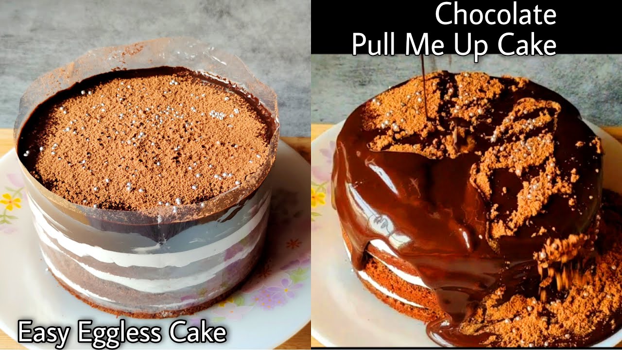 Chocolate Pull Me Up Cake | Easy Eggless Chocolate Cake | Tsunami Cake ...