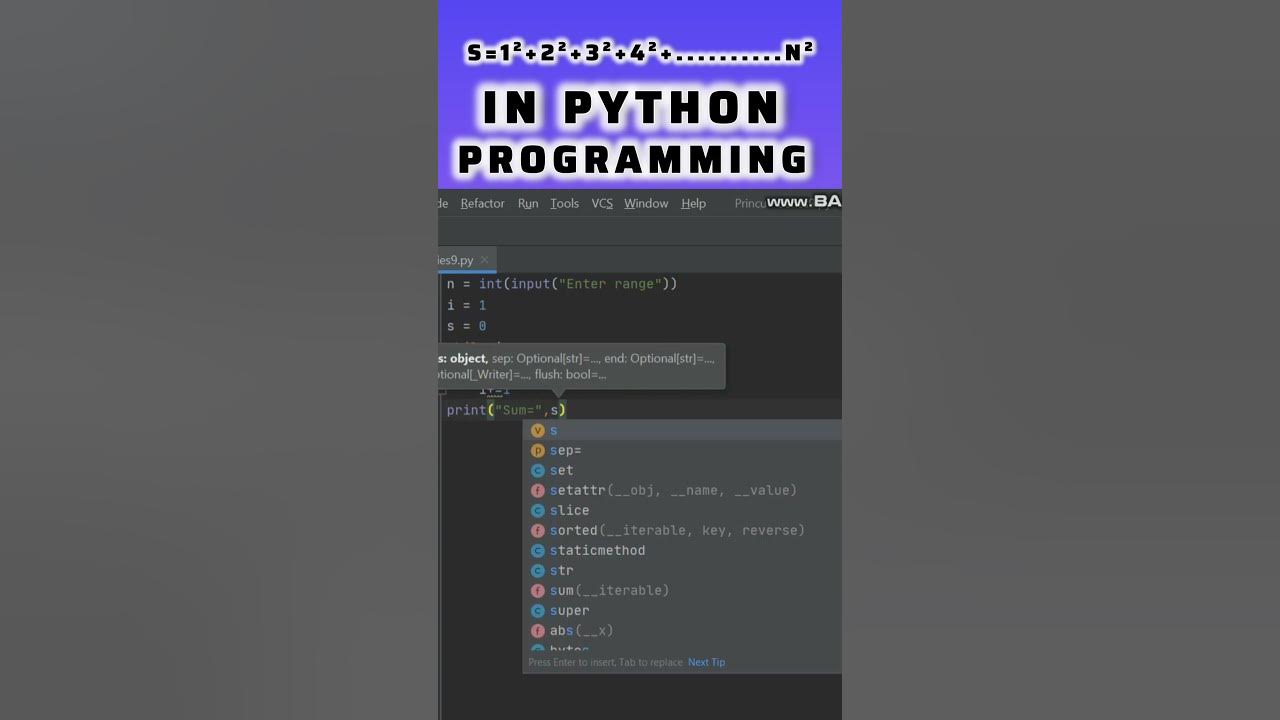 Sum of Series in Python Programming || #shorts || Sum of Series || #python #pythonprogramming ...