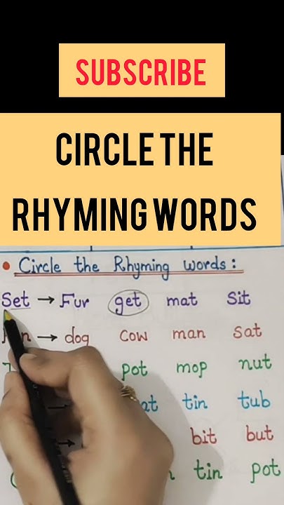 Circle the Rhyming words /LKG ENGLISH WORKSHEET for kids #easyworksheet ...