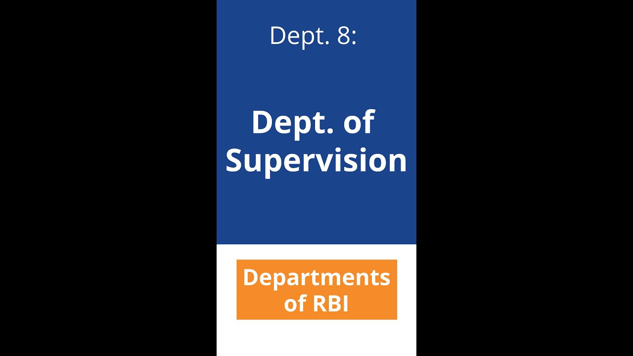 Part - 8 Department of Supervision #rbi #1minutevideo - YouTube