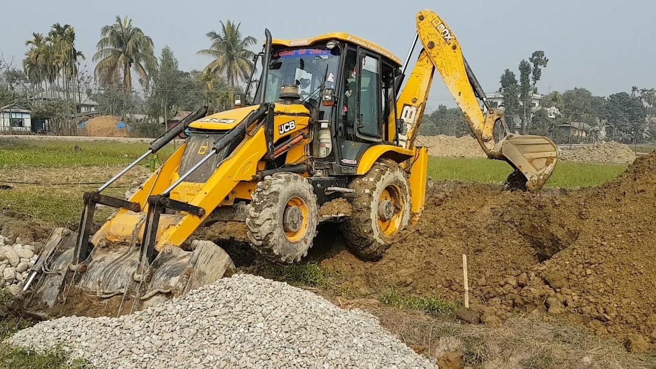 JCB Dozer Digging Field For Home Construction - JCB Digger Video 5 ...