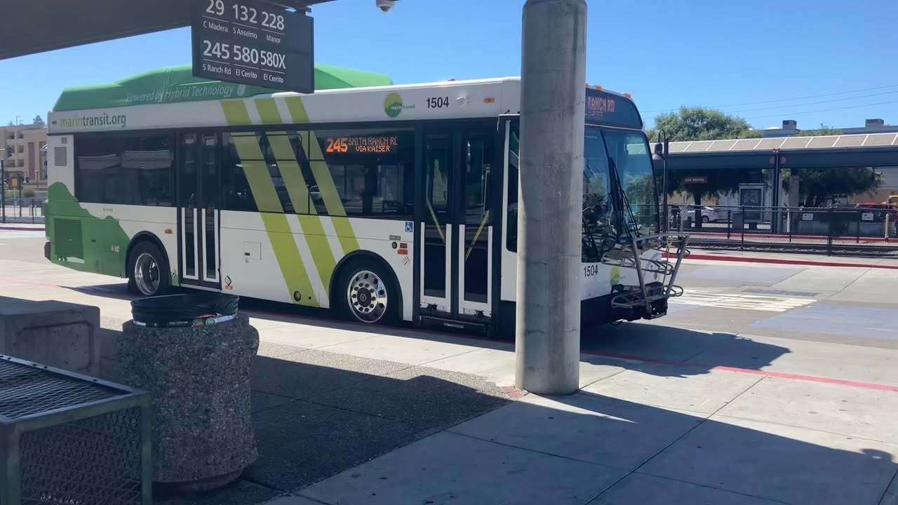RARE! Marin Transit GILLIG BRT 29’ #1504 on Route 245 NB - YouTube