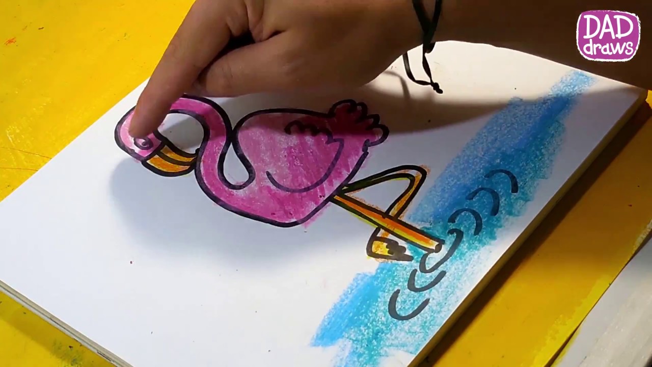 How to draw a flamingo / Art for kids - YouTube
