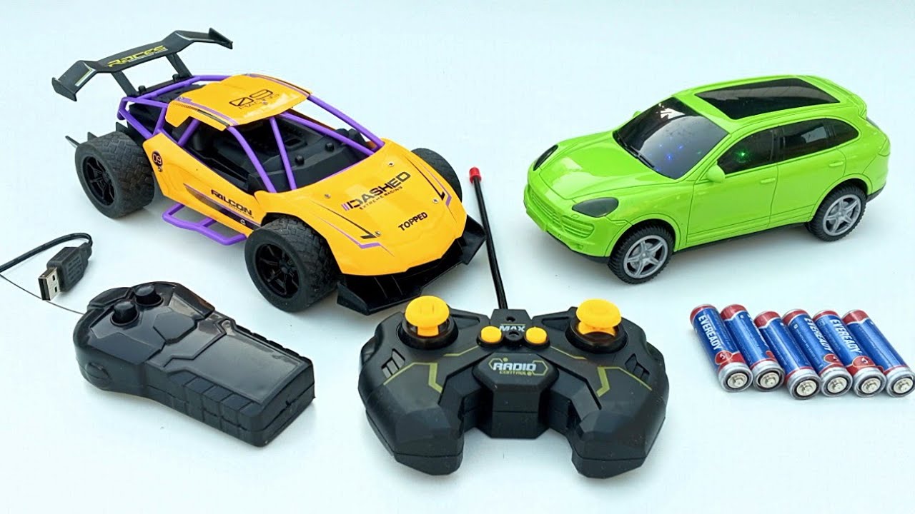 racing RC car and 3D lighting remote control car unboxing in testing ...