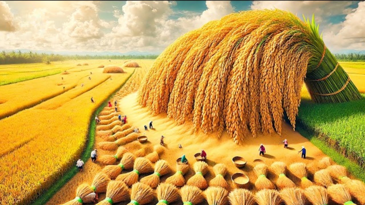 How Farmers Harvest and Process Millions of Tons of Rice | Farming ...