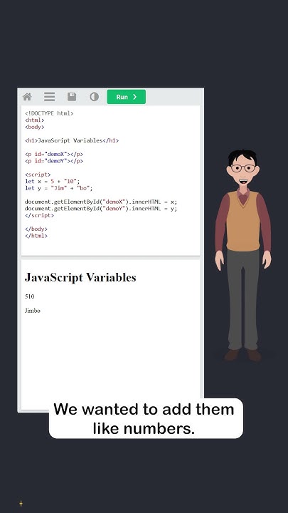 JavaScript Variables - Part 5 - Adding Numbers & Strings - #w3schools #javascript #programming ...
