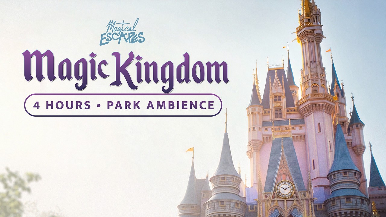 Magic Kingdom 4K Park Ambience | 4 Hours at Cinderella Castle Walt ...