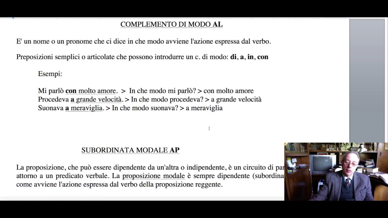 Congiunzione di modo, avverbio di modo, complemento di modo ...