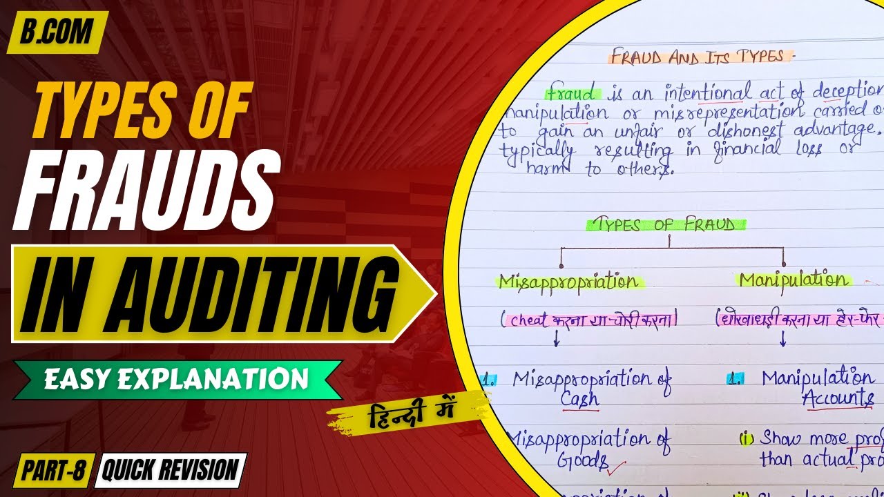 Types of Frauds in Auditing | Quick Revision | In Hindi | Part - 8 ...