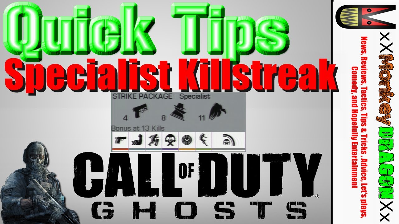 Call of Duty Ghost Multiplayer Specialist KillStreak Tutorial, Tactics, and Quick Tips - YouTube
