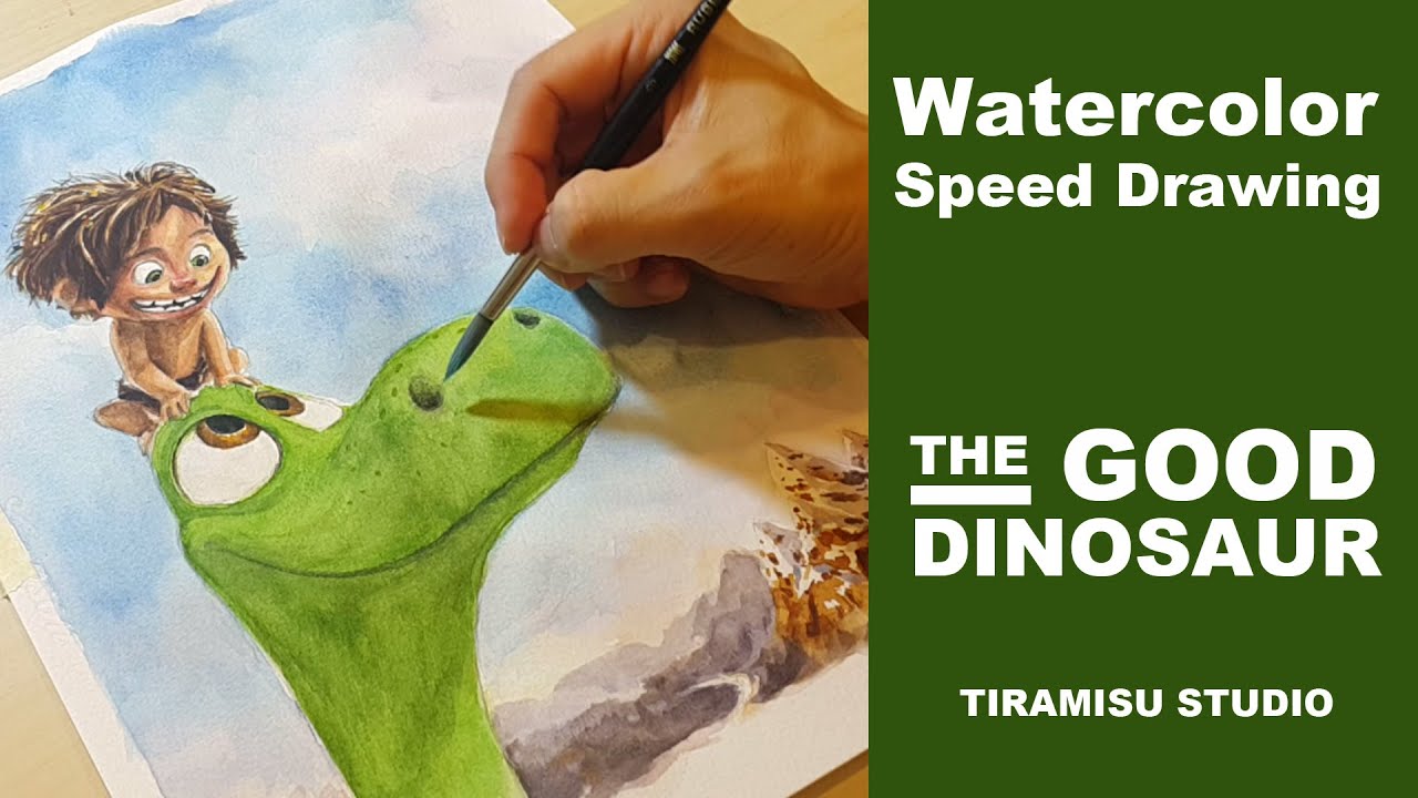 Speed Drawing How to Draw Arlo and Spot [ The Good Dinosaur ] - YouTube