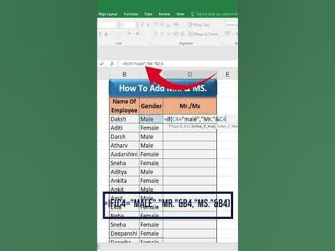 How to Add MR. & MS. In Excel.#tricks - YouTube
