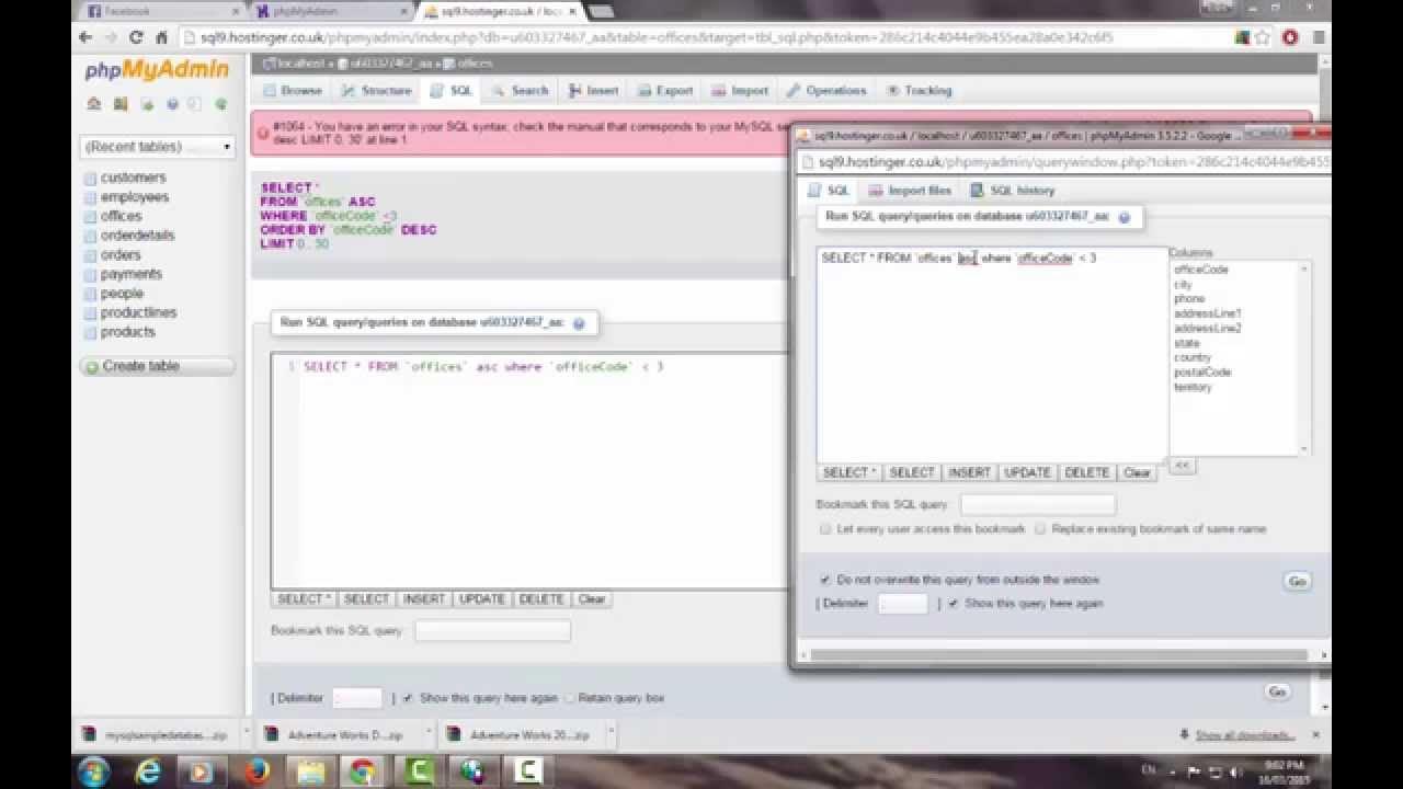 Mysql database tutorial asc, desc and between. part 3 - YouTube