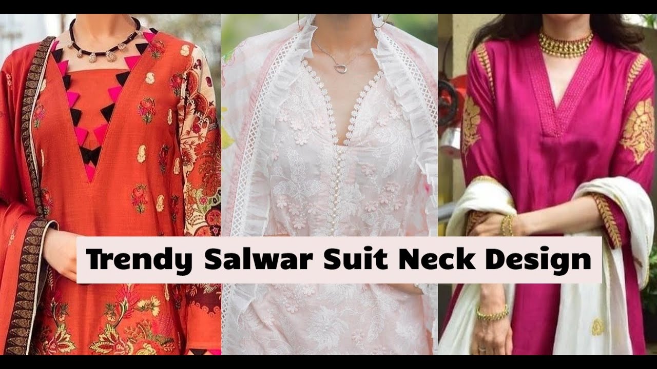 Fancy salwar kameez neck design ideas| Neck designs for punjabi salwar ...