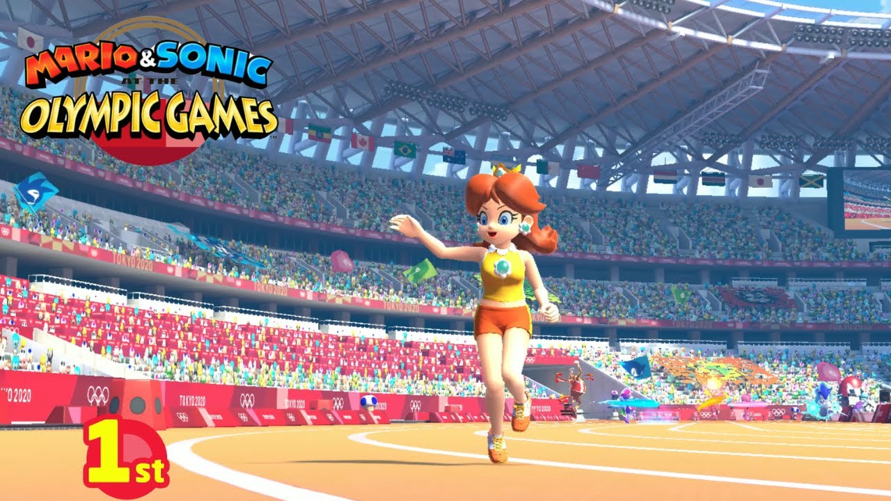 Mario & Sonic At The Olympic Games Tokyo 2020 (100M)Mario Daisy Sonic ...