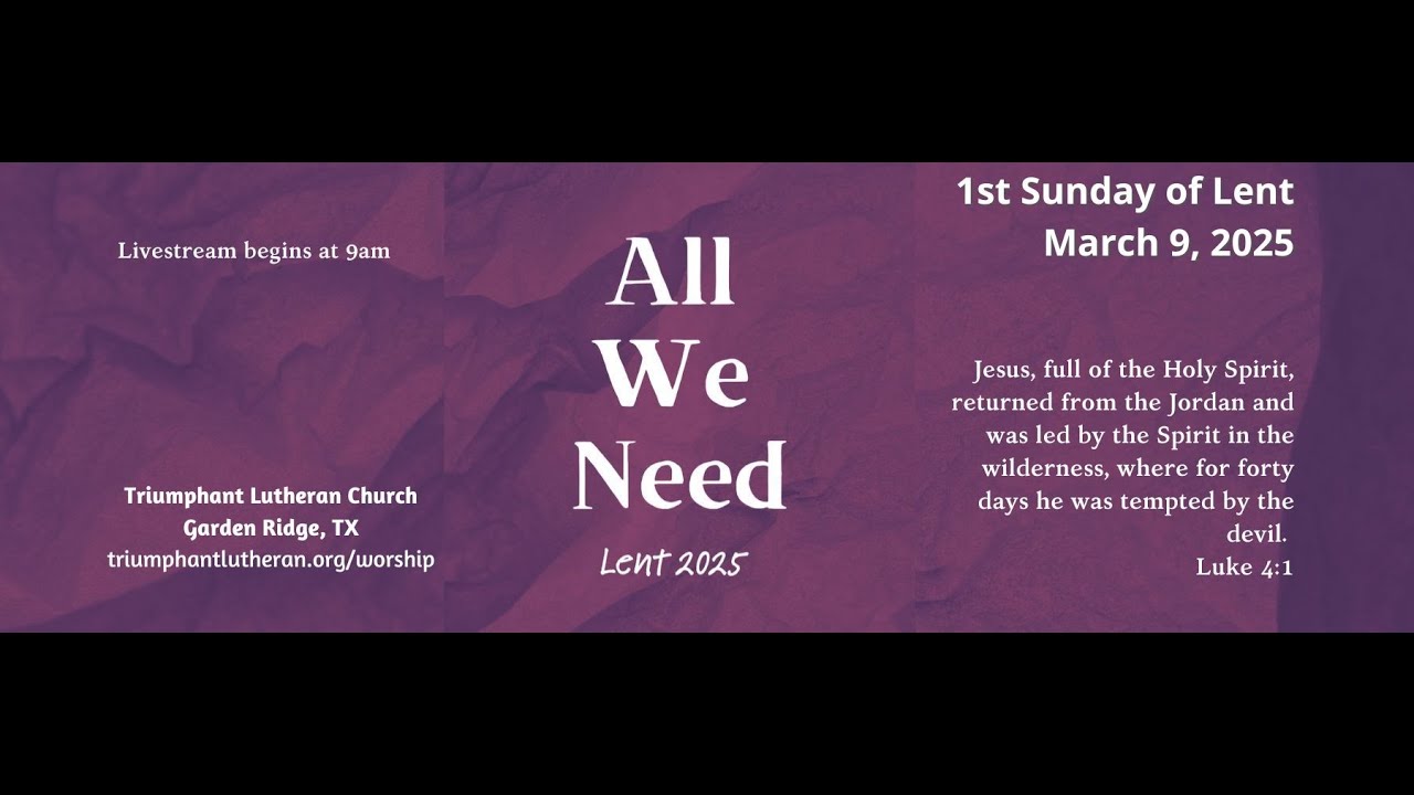 1st Sunday of Lent- March 9th, 9am - YouTube