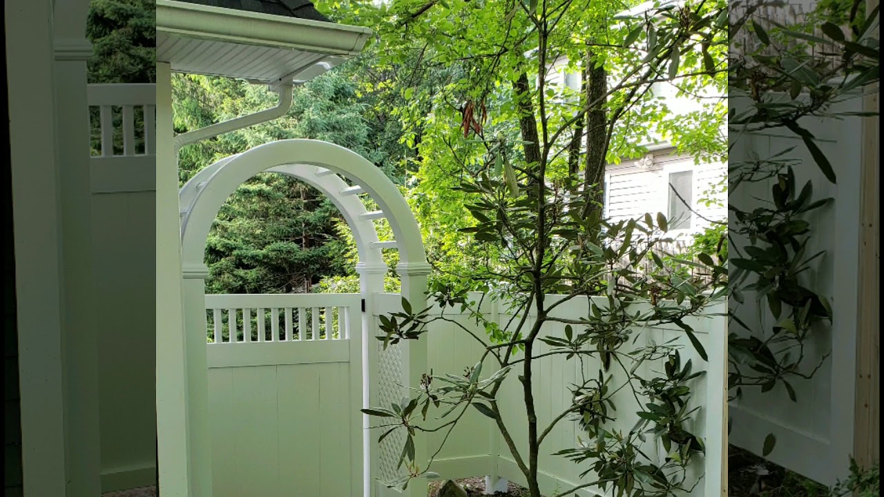 Deluxe PVC Arbor Entry Way- By Admiral Fence Company Installed In ...
