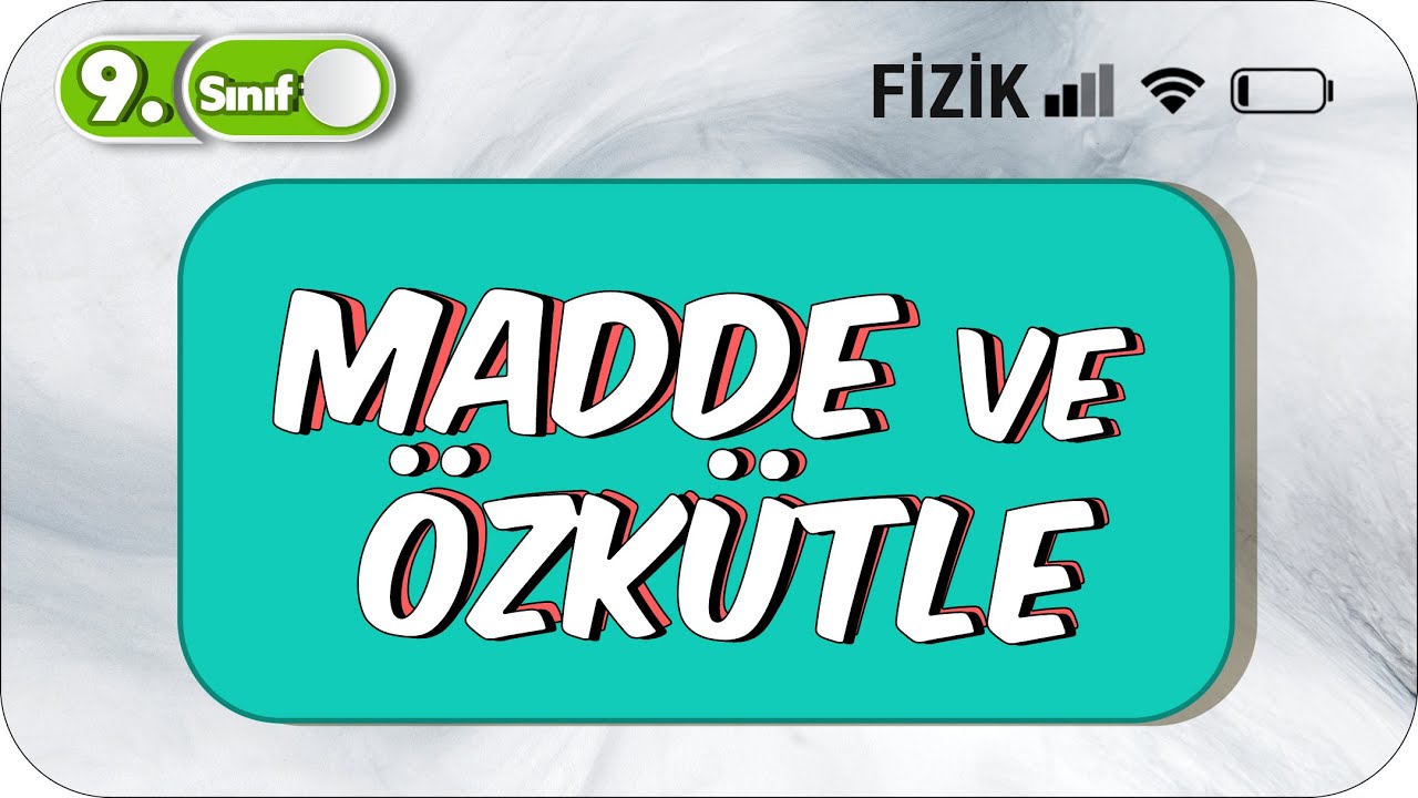 Madde ve Özkütle | Taktikli Anlatım | 9.Sınıf Fizik #2023 - YouTube