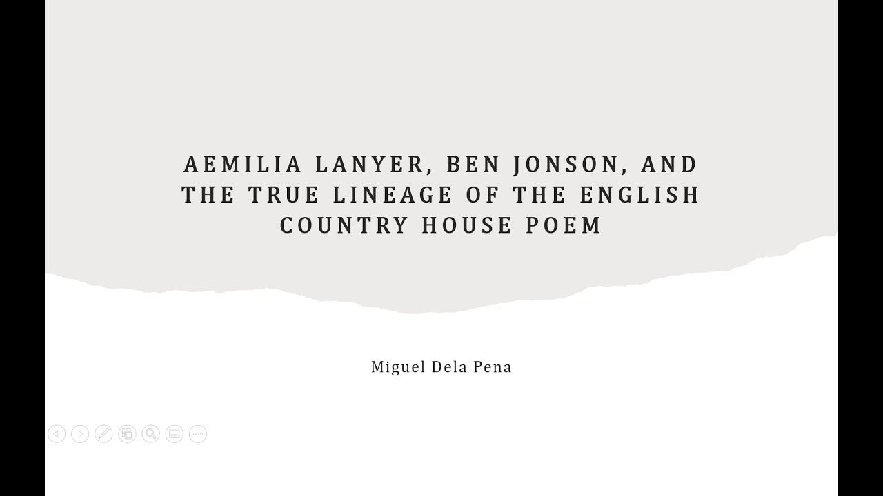 Aemilia Lanyer, Ben Jonson, and the True Lineage of the English Country ...