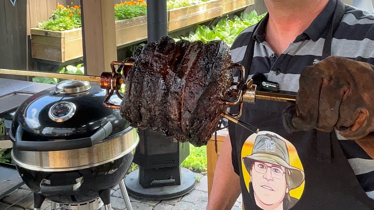 Rotisserie Beef Blade Roast on the Napoleon Pro - YouTube