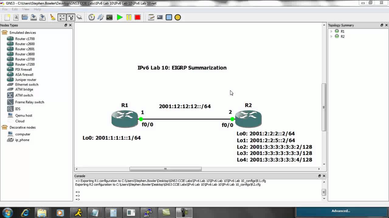 Ipv6 Lab 10 Eigrp Summarization Youtube