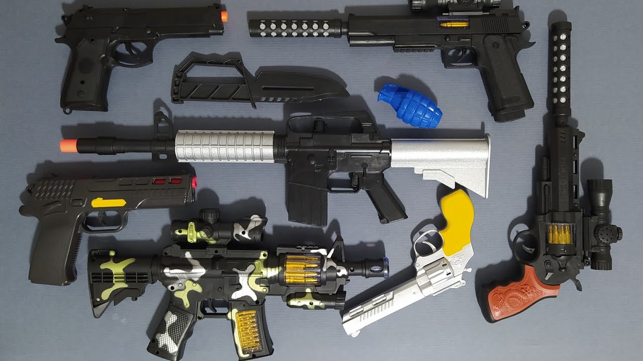 Walking Dead Toy Guns !!! Sound & Light Guns !!! SWAT weapons - YouTube