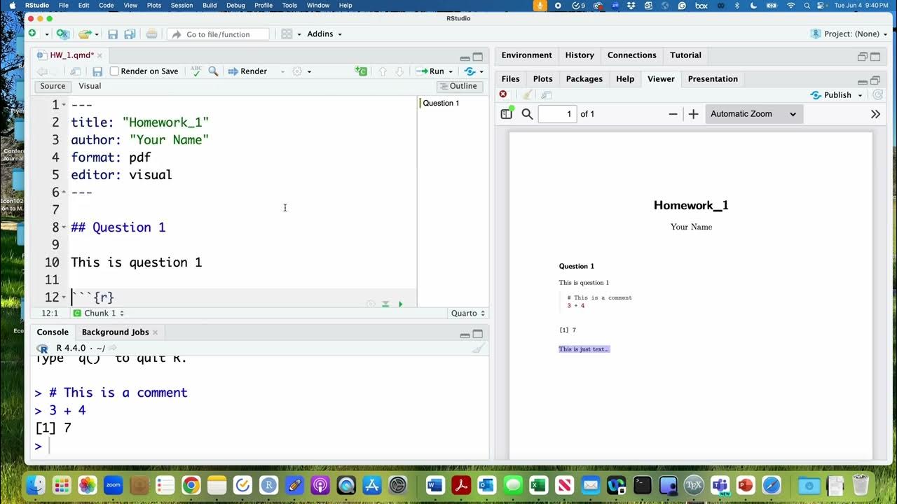Creating a simple Quarto document - YouTube