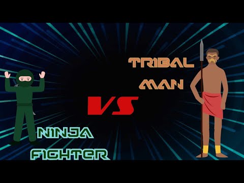 Animation Fight Scene 2D Animation Ninja fighter vs Tribal Man - YouTube