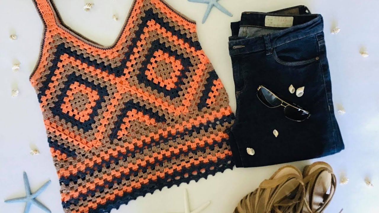 Εύκολη μπλούζα για το καλοκαίρι - Crochet summer blouse ENGLISH SUBS ...