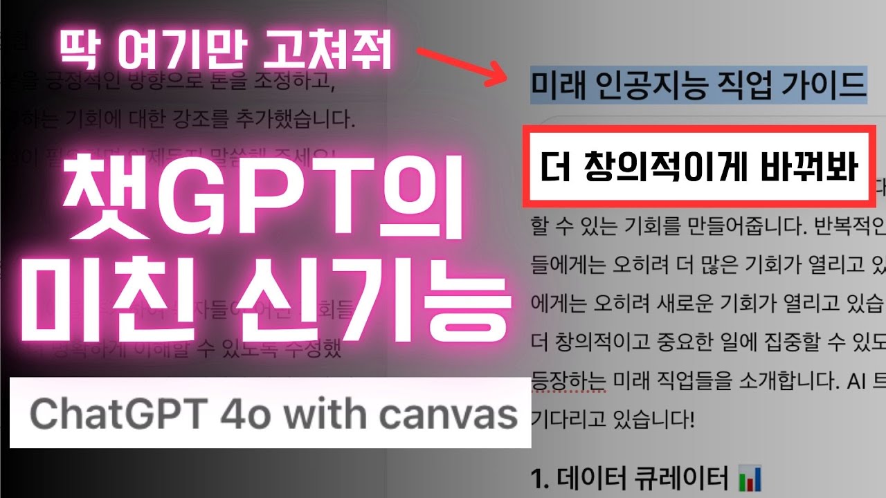 챗gpt Canvas로 글쓰기 문서작업 완전정복 Ai와 실시간 협업 직장인 업무 효율 300 증가 Youtube