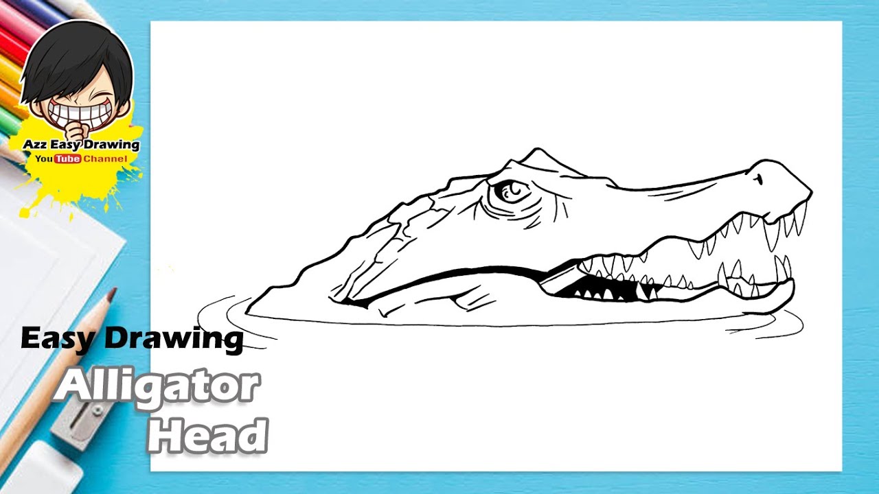 Easy Drawing Alligator Head - YouTube