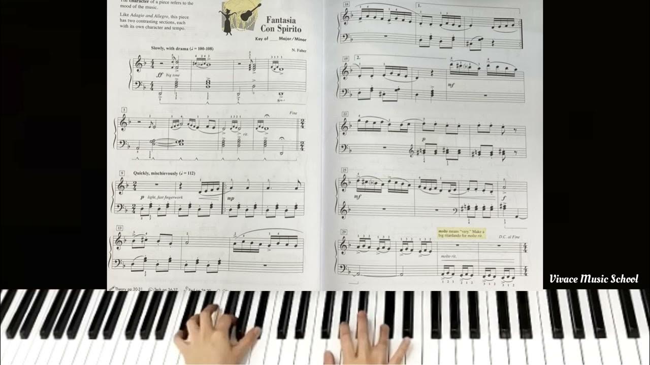 Piano Adventures Level 3B Lesson Book Pg 58-59 (Fantasia Con Spirito ...